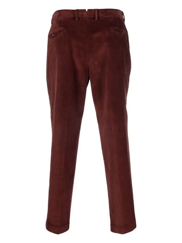 DELL'OGLIO Corduroy Straight-leg Trousers - Red
