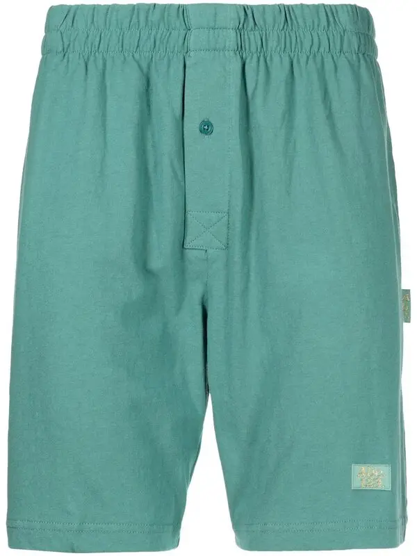 ADVISORY BOARD CRYSTALS Logo-patch Lounge Shorts - Green