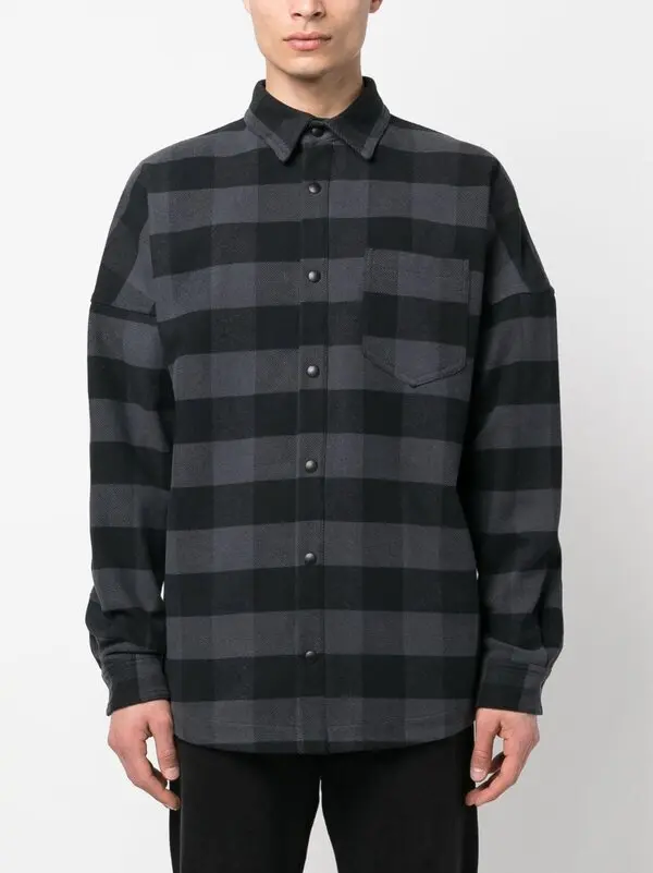 Palm Angels Check-print Cotton Shirt - Black