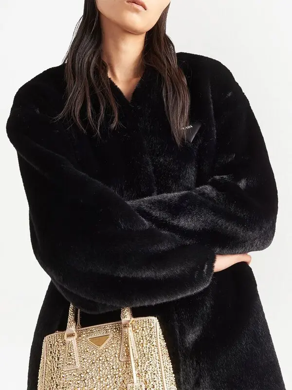 Prada Aspen Faux-Fur Coat In Black | Editorialist