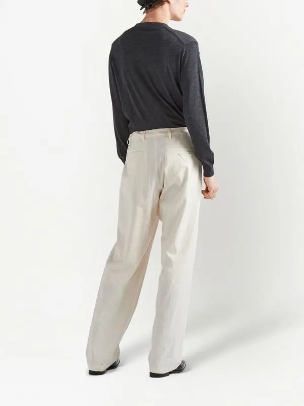 Prada V-neck Fine Knit Wool Cardigan - Grey