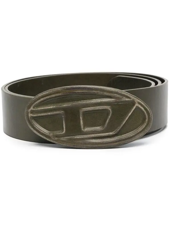 DIESEL® 1dr Logo-buckle Leather Belt - Green