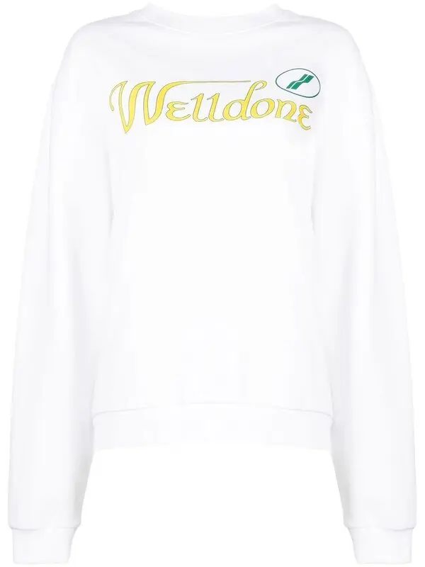 We11Done Logo-print Cotton Hoodie - White