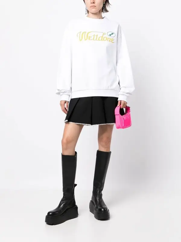 We11Done Logo-print Cotton Hoodie - White