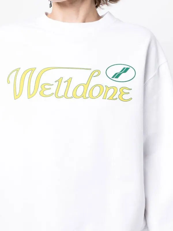We11Done Logo-print Cotton Hoodie - White