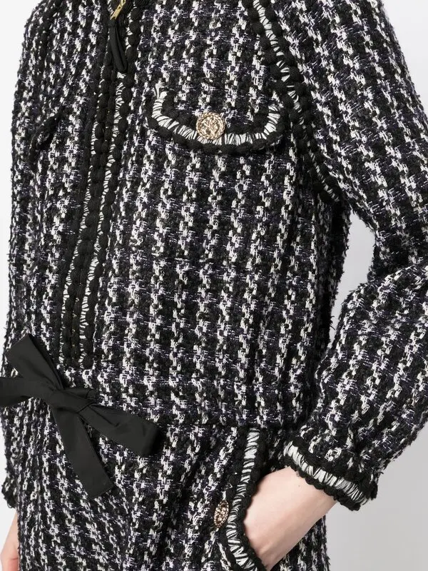 EDWARD ACHOUR PARIS Tweed Hooded Jumpsuit