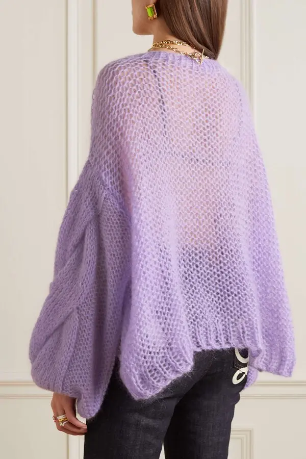 Loewe Anagram Open-knit Mohair-blend Sweater
