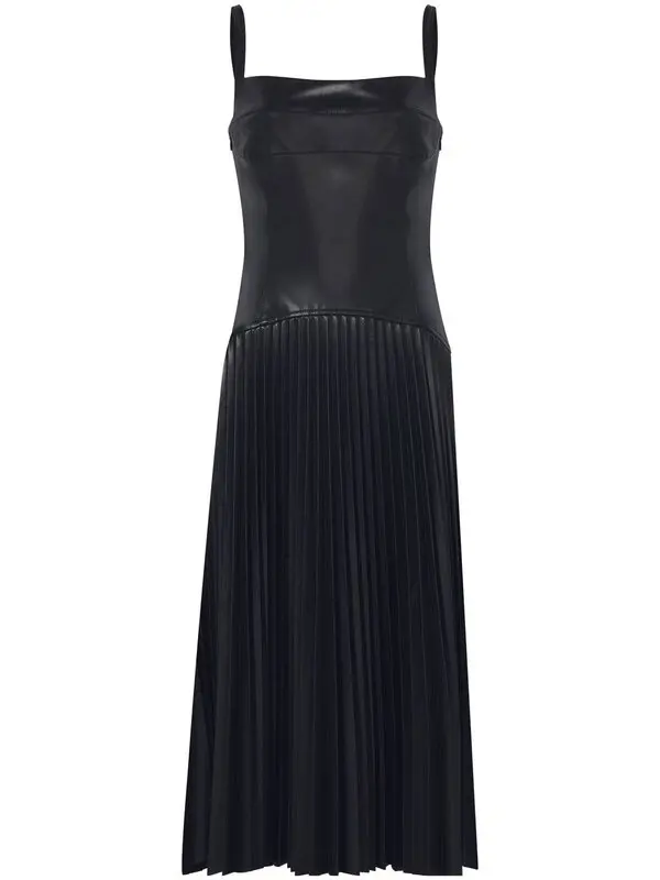 Proenza Schouler White Label Faux Leather Pleated Midi Dress - Black - 47%  Off | Editorialist
