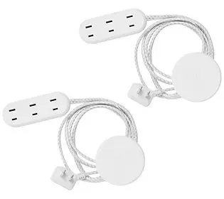 GLOBE ELECTRIC Set Of 2 3-outlet Foot Switches W Designer Cord - One-color