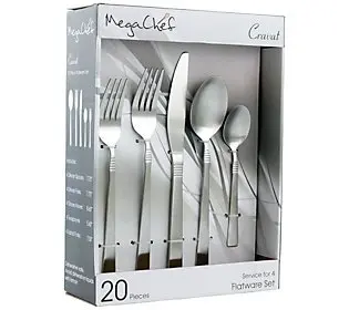 MEGACHEF Cravat 20-piece Flatware Utensil Set I N Matte Silver - One-color