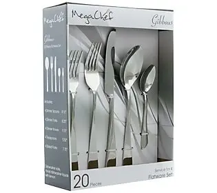 MEGACHEF Gibbous 20-piece Flatware Utensil Set In Silver - One-color