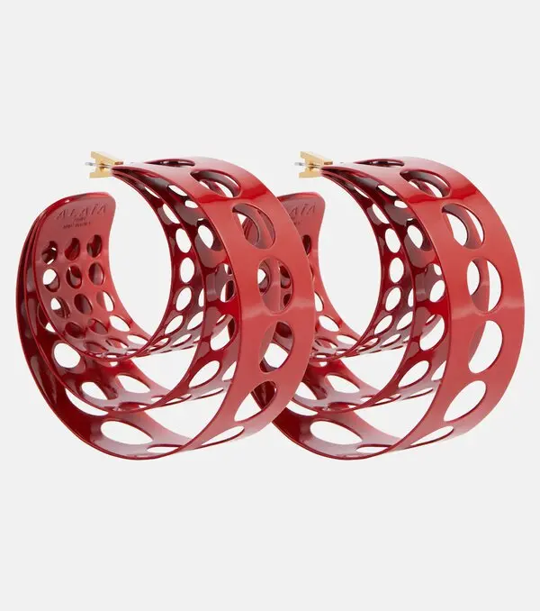 Alaïa Medium Hoop Earrings - Red