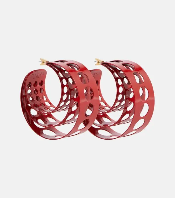 Alaïa Medium Hoop Earrings - Red