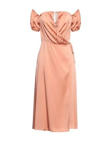 SEMICOUTURE Midi Wrap Dress - Salmon Pink