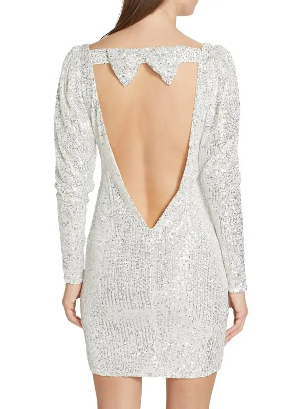 Caroline Constas Sequin Jersey Bow Minidress