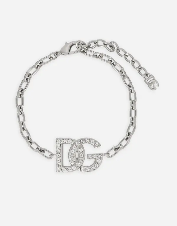 Dolce & Gabbana Link Bracelet With Dg Logo - Silver