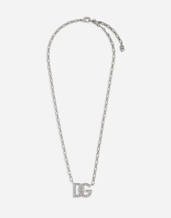 Dolce & Gabbana Chain Necklace With Dg Logo - Silver