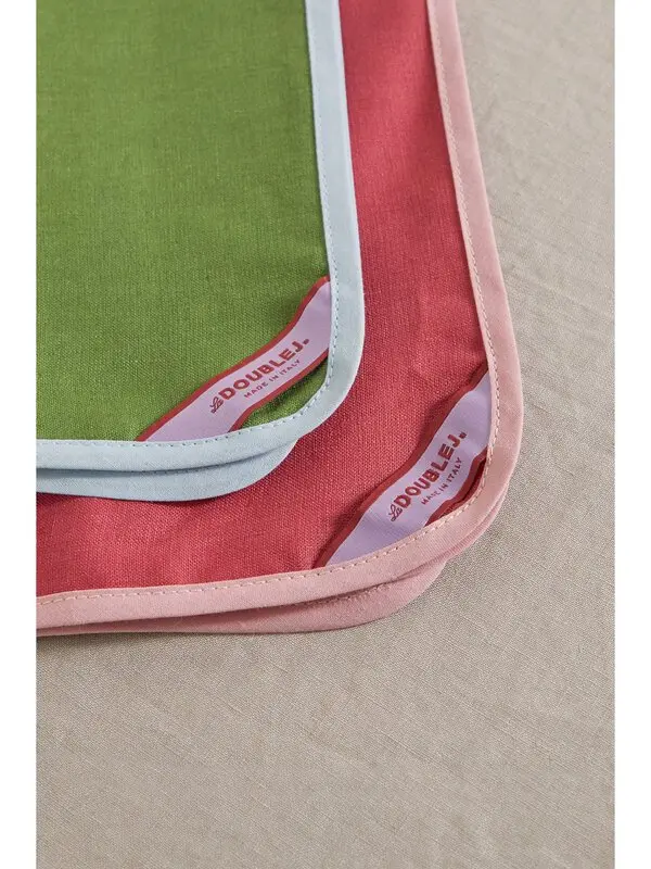 La DoubleJ Set Of Four Large Linen Napkins - Red