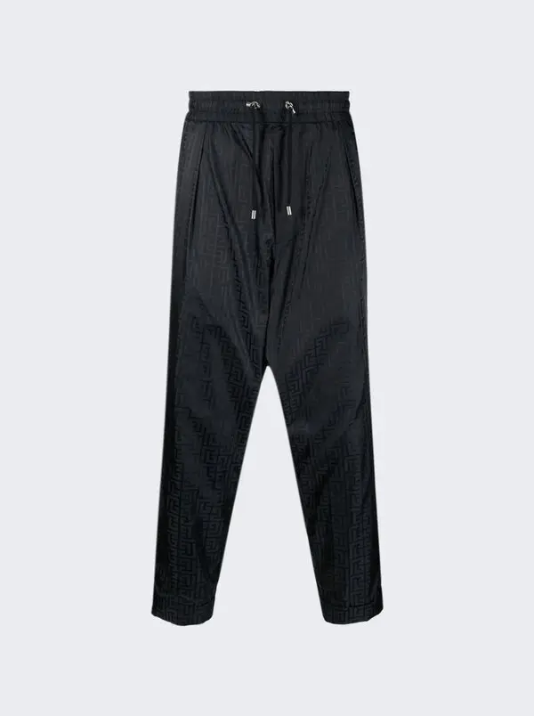 Balmain Monogram Nylon Tapered Pants - Noir Black
