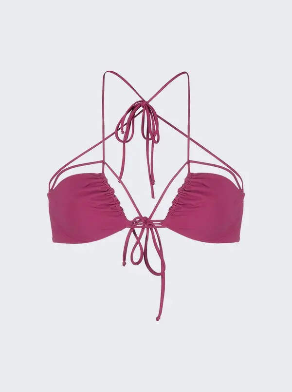 NENSI DOJAKA Gathered Bikini Top - Peonia Pink