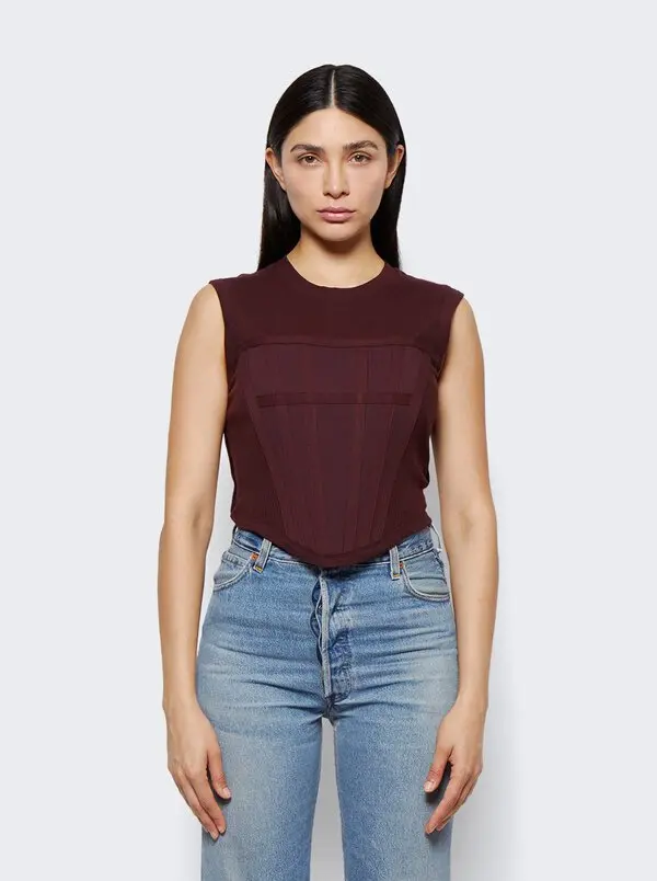 DION LEE Corset Tank Top - Oxblood