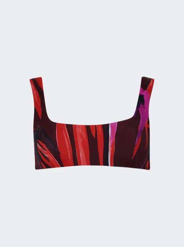 LOUISA BALLOU Scoop Neck Bikini Top - Red Raven