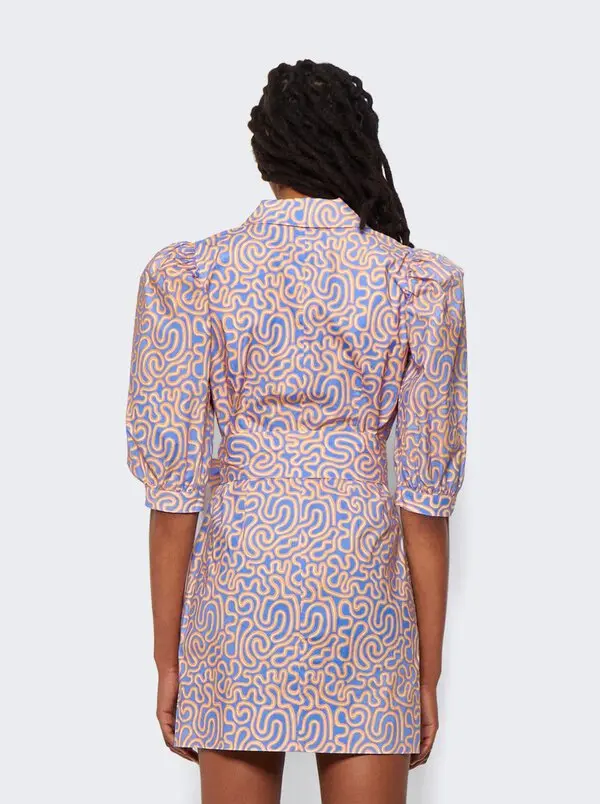 Lhd The Casitas Mini Dress - Blue Squiggle