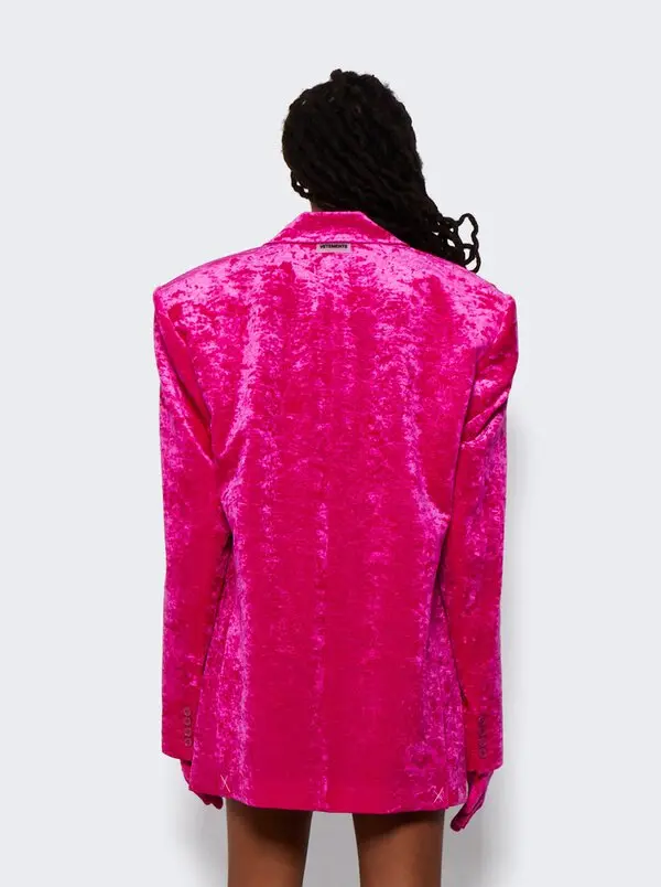 Vetements Boxy Single-breasted Velvet Tailored Jacket - Pink