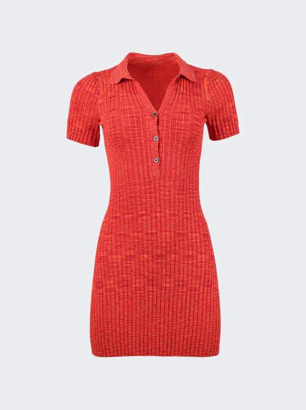 Lhd The Rosswell Mini Dress - Space Dye Red