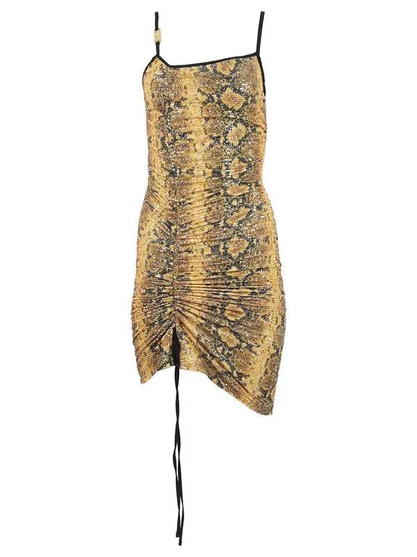Gcds Sequin Python Mini Dress - Yellow
