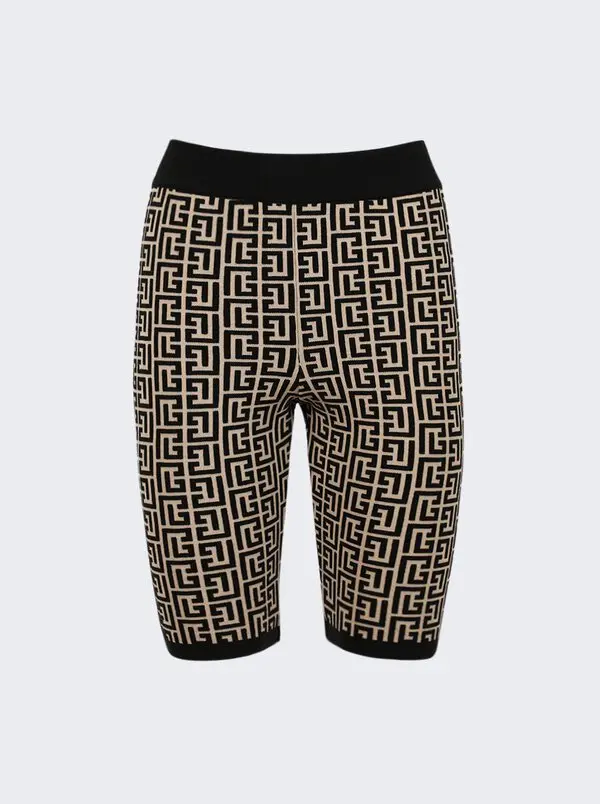 Balmain Monogram Cyclist Shorts - Black