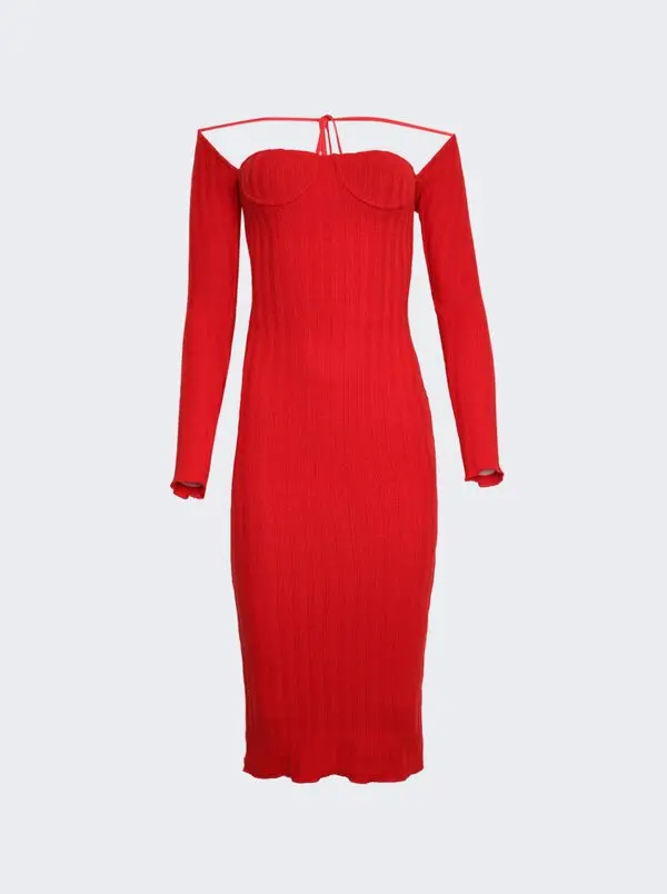 LAQUAN SMITH Off-the-shoulder Midi Dress - Cherry Red
