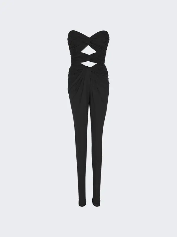 Saint Laurent Strapless Catsuit - Black