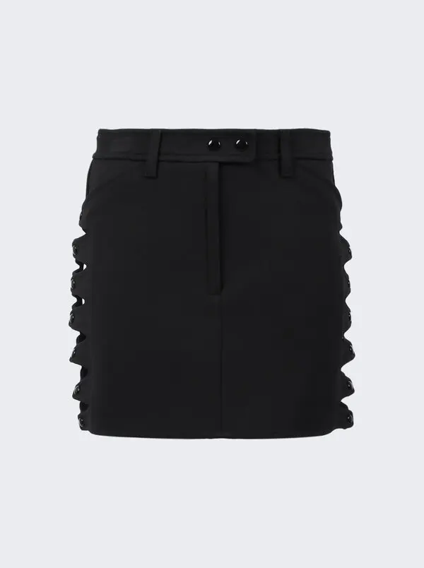 COURRÃ¨GES Stretch Crepe V Cut-out Mini Skirt - Black