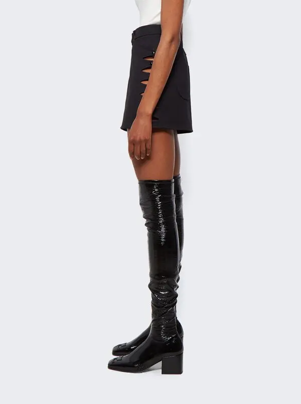 COURRÃ¨GES Stretch Crepe V Cut-out Mini Skirt