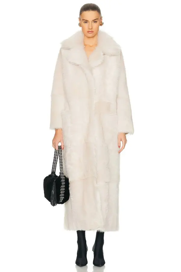 Nour Hammour Evita Long Coat - Cloud