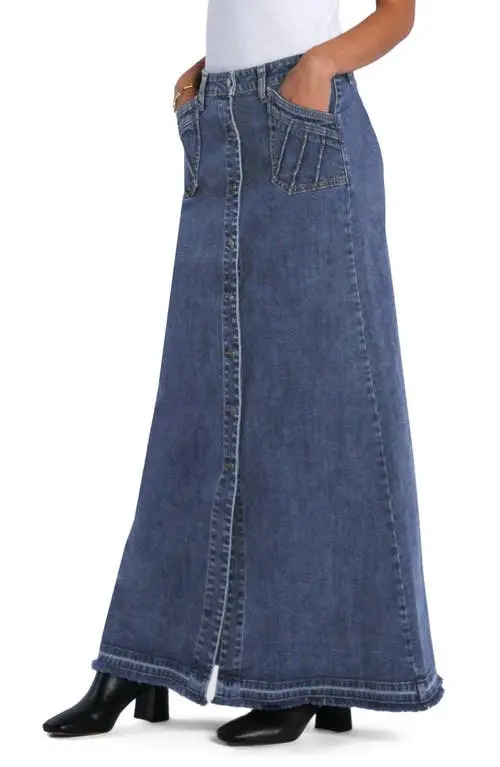 WASH LAB DENIM Royal Maxi Skirt - Baroness Blue
