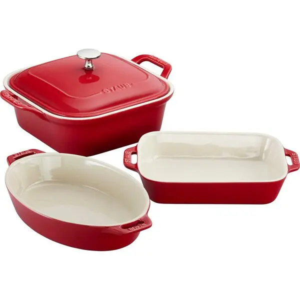 STAUB 4-piece Ceramic Baking Dish Set - Cherry