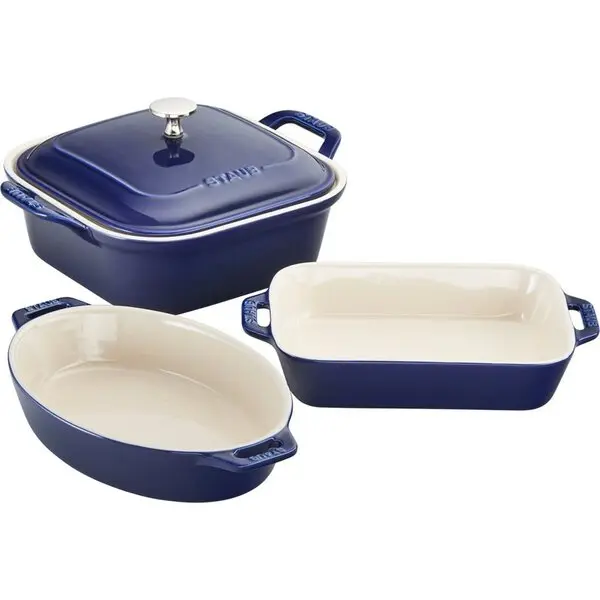 STAUB 4-piece Ceramic Baking Dish Set - Dark Blue