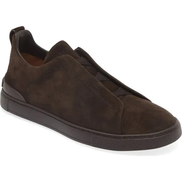 Zegna Triple Stitch Slip-on Sneakers - Brown