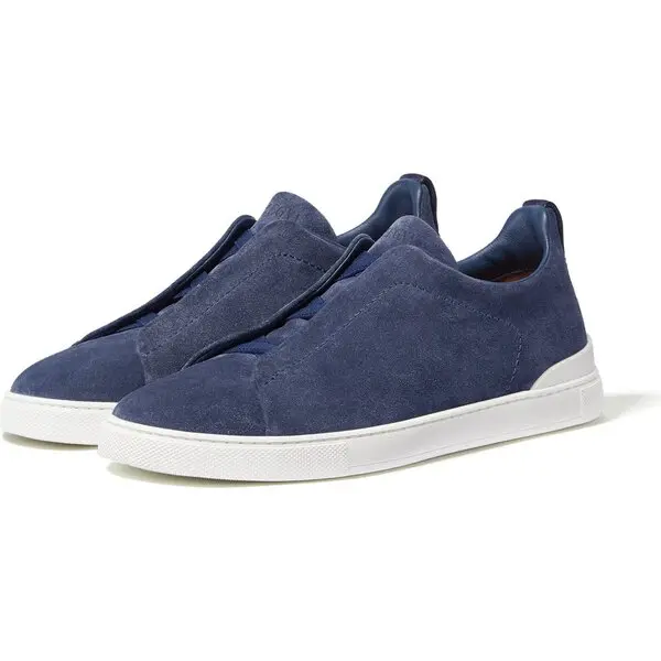 Zegna Triple Stitch Slip-on Sneakers - Quartz Blue