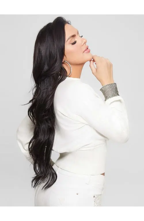 Guess Bling Embellished Cuff Sweater
