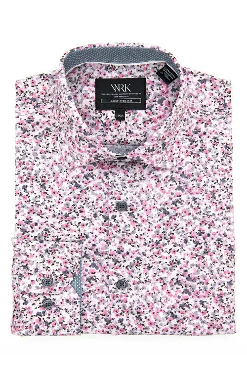 W.R.K Slim Fit Floral Print Performance Dress Shirt