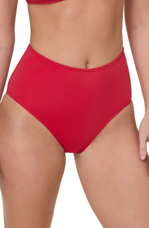 ANDIE High Waisted Bikini Bottoms - Cherry Red