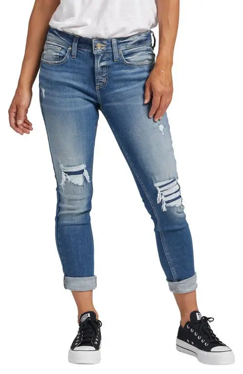 SILVER JEANS CO. Slim Fit Girlfriend Jeans - Indigo