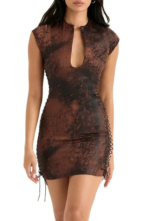 House Of Cb Daphne Lace-up Mini Dress