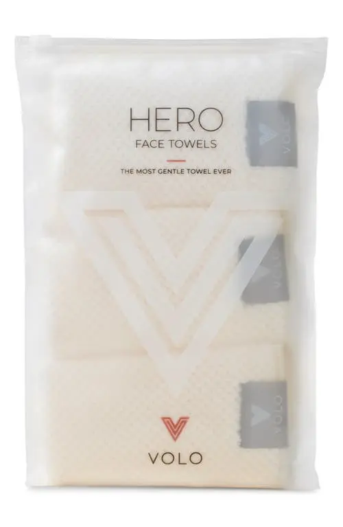 VOLO 3-pack Hero Face Towels - Salt White