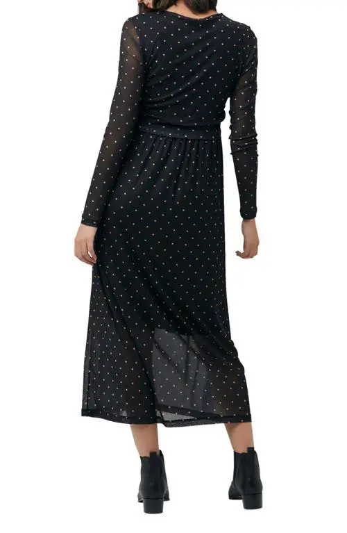 RIPE MATERNITY Dot Pattern Long Sleeve Dress