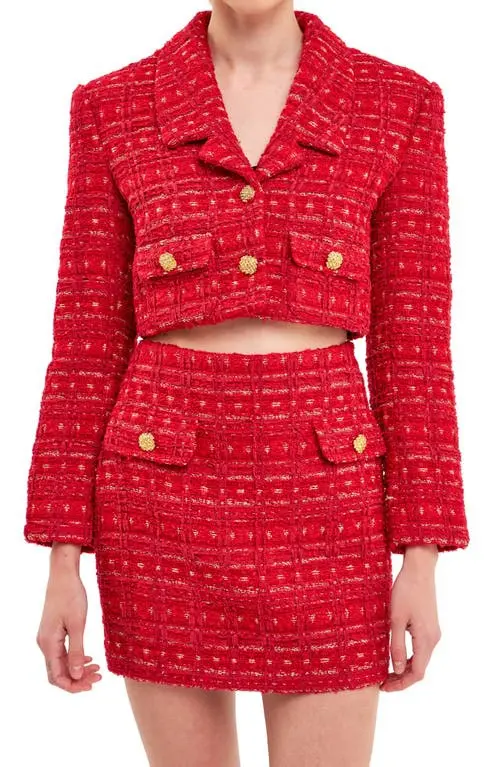 Endless Rose Tweed Jacket - Red