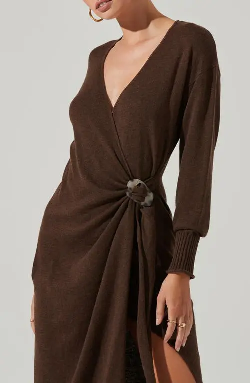 Astr The Label Mazzy Long Sleeve Faux Wrap Sweater Dress